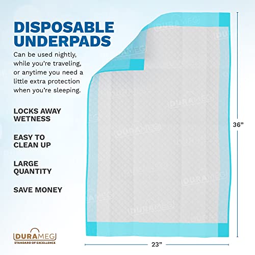 Chucks Pads Disposable [150-Pads] Underpads 23x36 Incontinence Chux Pads Absorbent Fluff Protective Bed Pads, Pee Pads for Babies, Kids, Adults & Elderly | Puppy Pads Large for Training Leak Proof