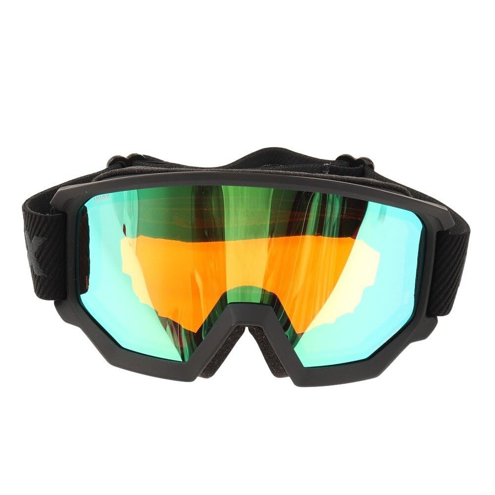 uvex mirrored anti-fog OTG ski & snowboard goggles with UV protection for women & men, athletic FM, black matt/green-LGL