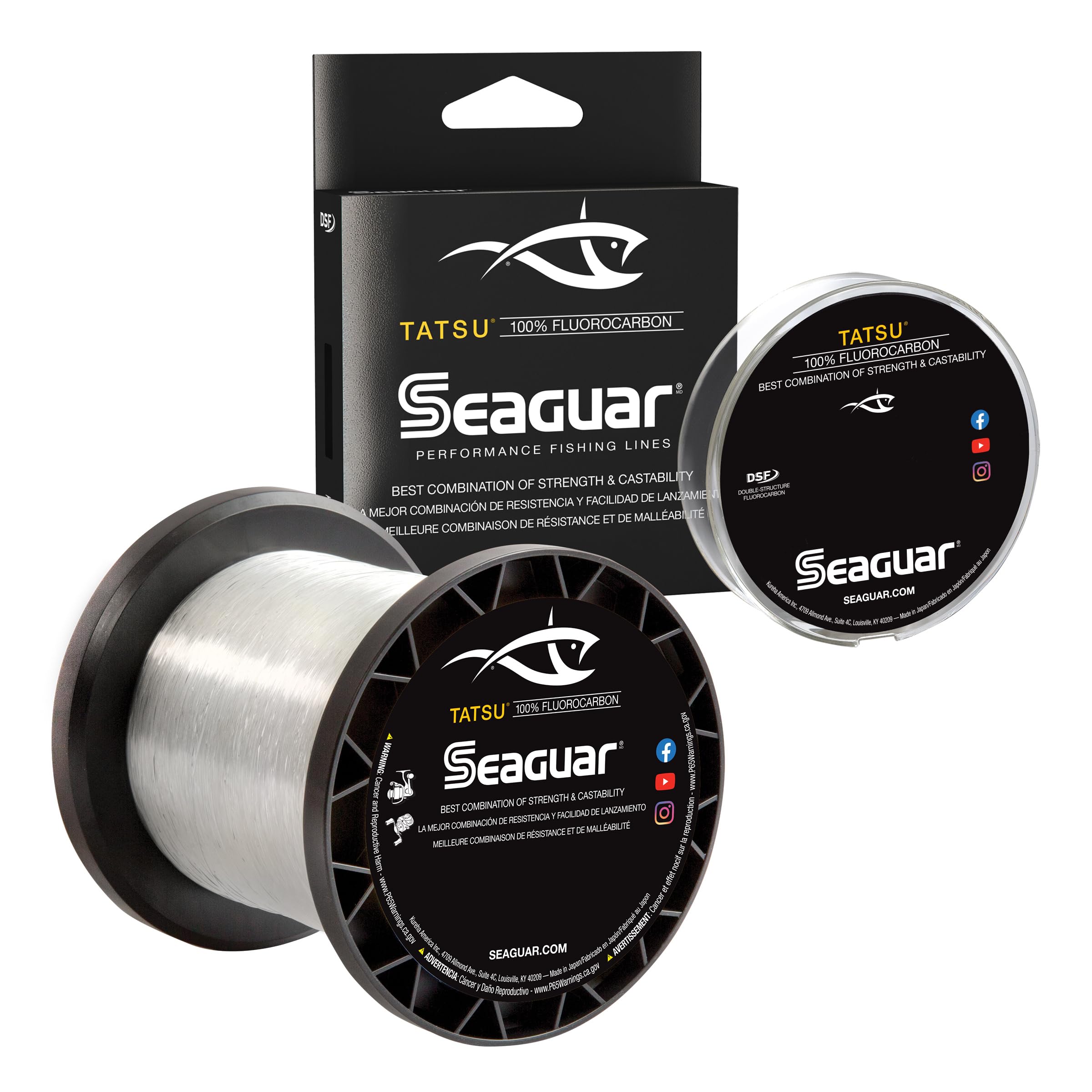 Seaguar Tatsu 100% Fluorocarbon Fishing Line DSF, 15lbs, 200yds Break Strength/Length - 15TS200