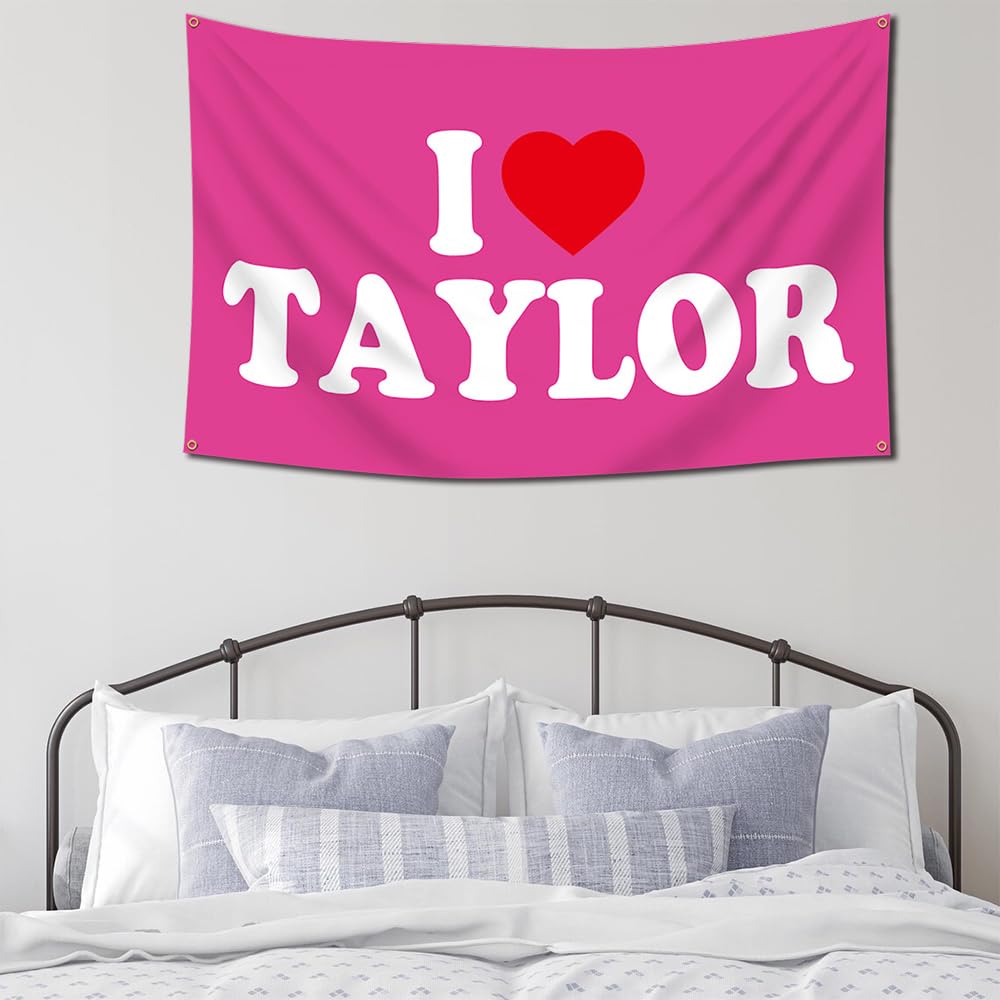 kruboy I love Taylor flag 36x60Inch Pink Tapestry Taylor 2024 Banner for Bedroom Living Room Dorm Wall Deco