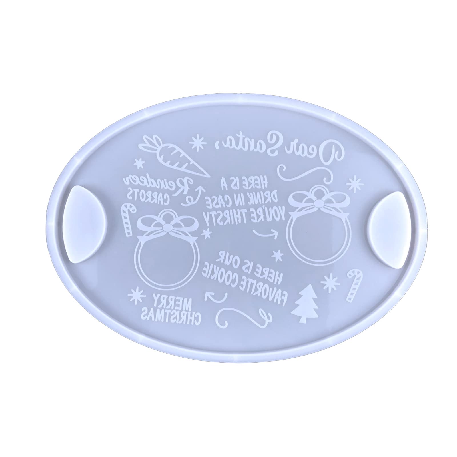 Xidmold Christmas Resin Oval Silicone Mold for Epoxy, Tea, Cookie, Snack Food Tray - Xmas Decorations