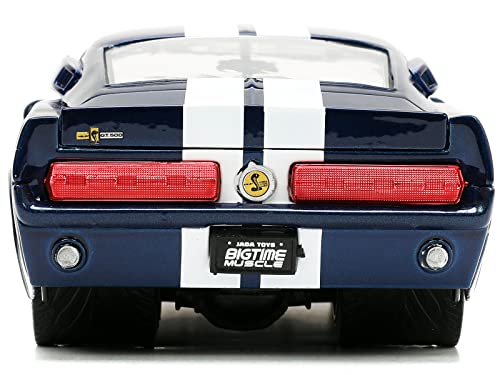 1967 Shelby GT500 Dark Blue Metallic with White Stripes Bigtime Muscle Series 1/24 Diecast Model Car by Jada 33865