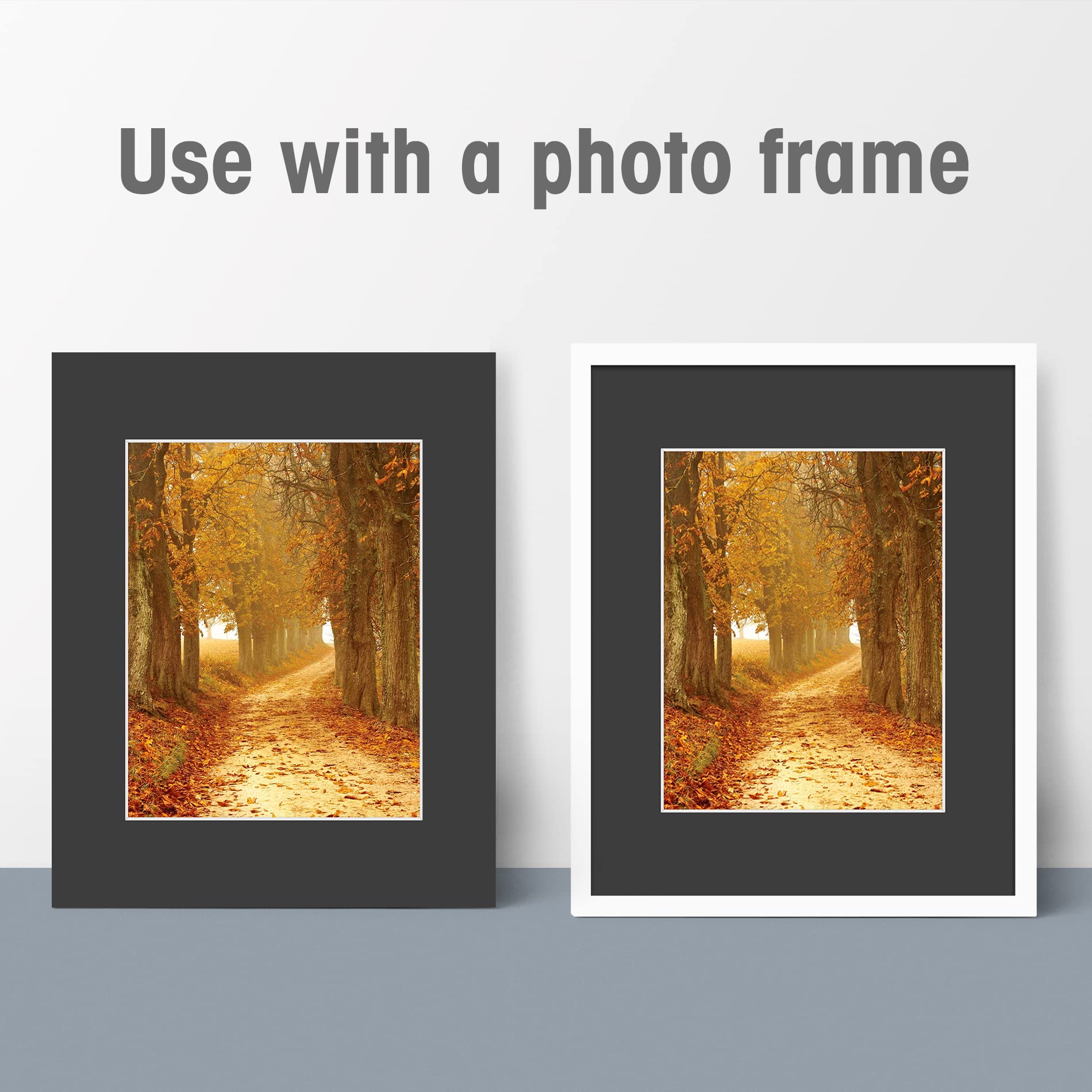 Golden State Art, Pack of 25, Acid-Free Black Pre-Cut 16x20 Picture Mat for 11x14 Photo with White Core Bevel Cut Frame Mattes