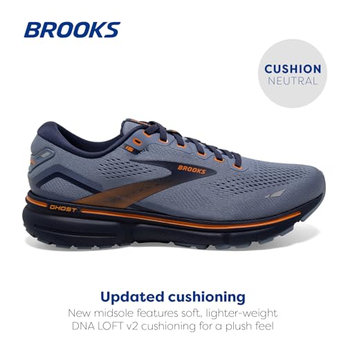 Brooks Men's Ghost 15 Neutral Running Shoe - Flintstone/Peacoat/Oak - 10.5 Wide