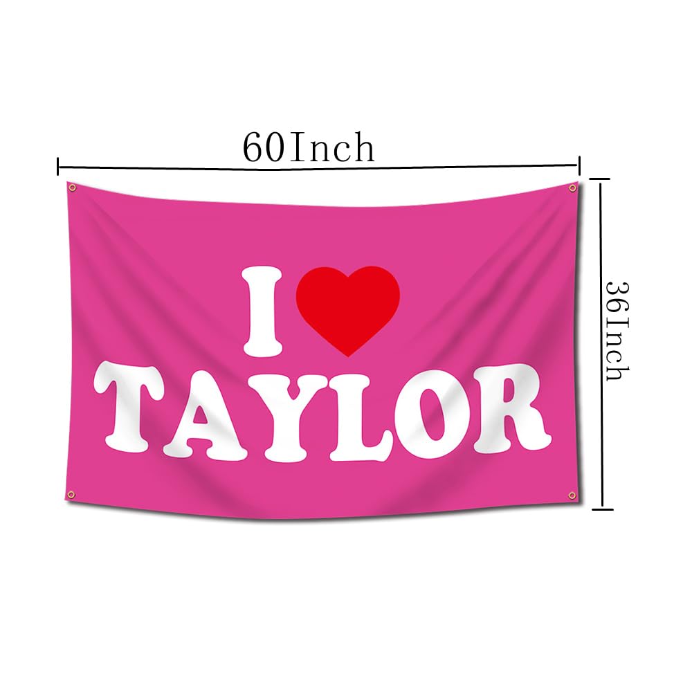 kruboy I love Taylor flag 36x60Inch Pink Tapestry Taylor 2024 Banner for Bedroom Living Room Dorm Wall Deco
