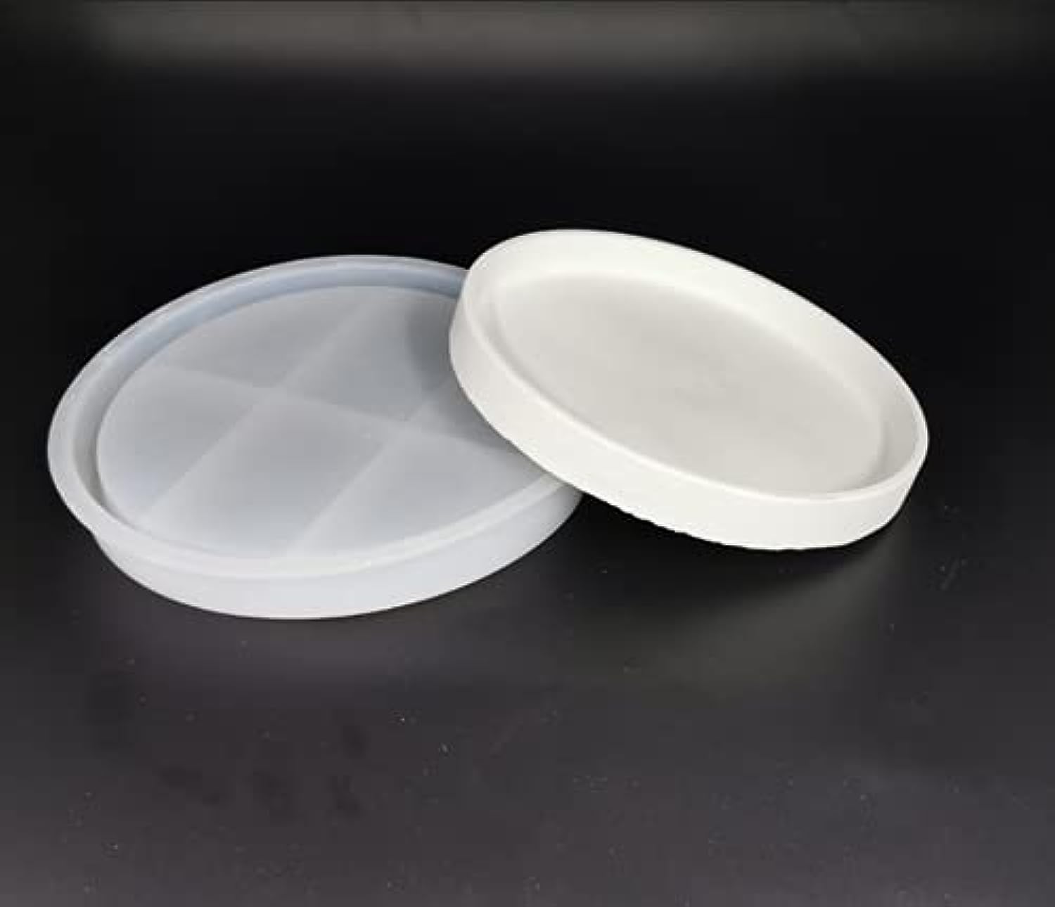 Silicone Tray Mold for Big Round Planter,6'' Plant Saucer Concrete Molds Resin Fruit Tray Mold