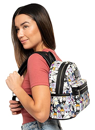Loungefly Disney Villains Mini-Backpack Handbag Maleficent Cruella Ursula Print