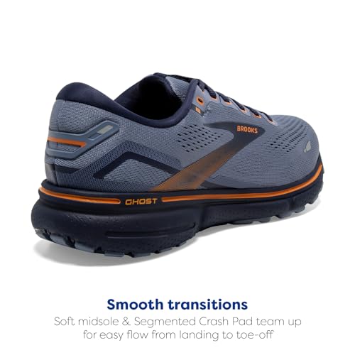 Brooks Men's Ghost 15 Neutral Running Shoe - Flintstone/Peacoat/Oak - 10.5 Wide