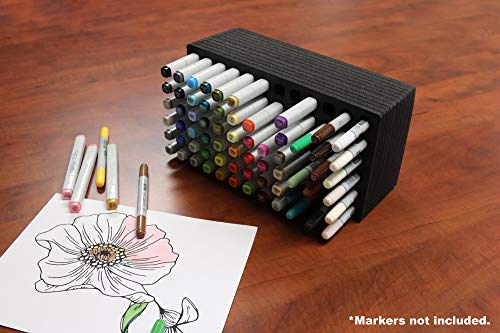 Polar Whale 4 Art Marker Storage Tray Organizers Pen Pencil Brush Storage Design Stand Supply Horizontal Storage Non-Scratch Non-Rattle Washable Compatible with Copic and More Each Holds 72