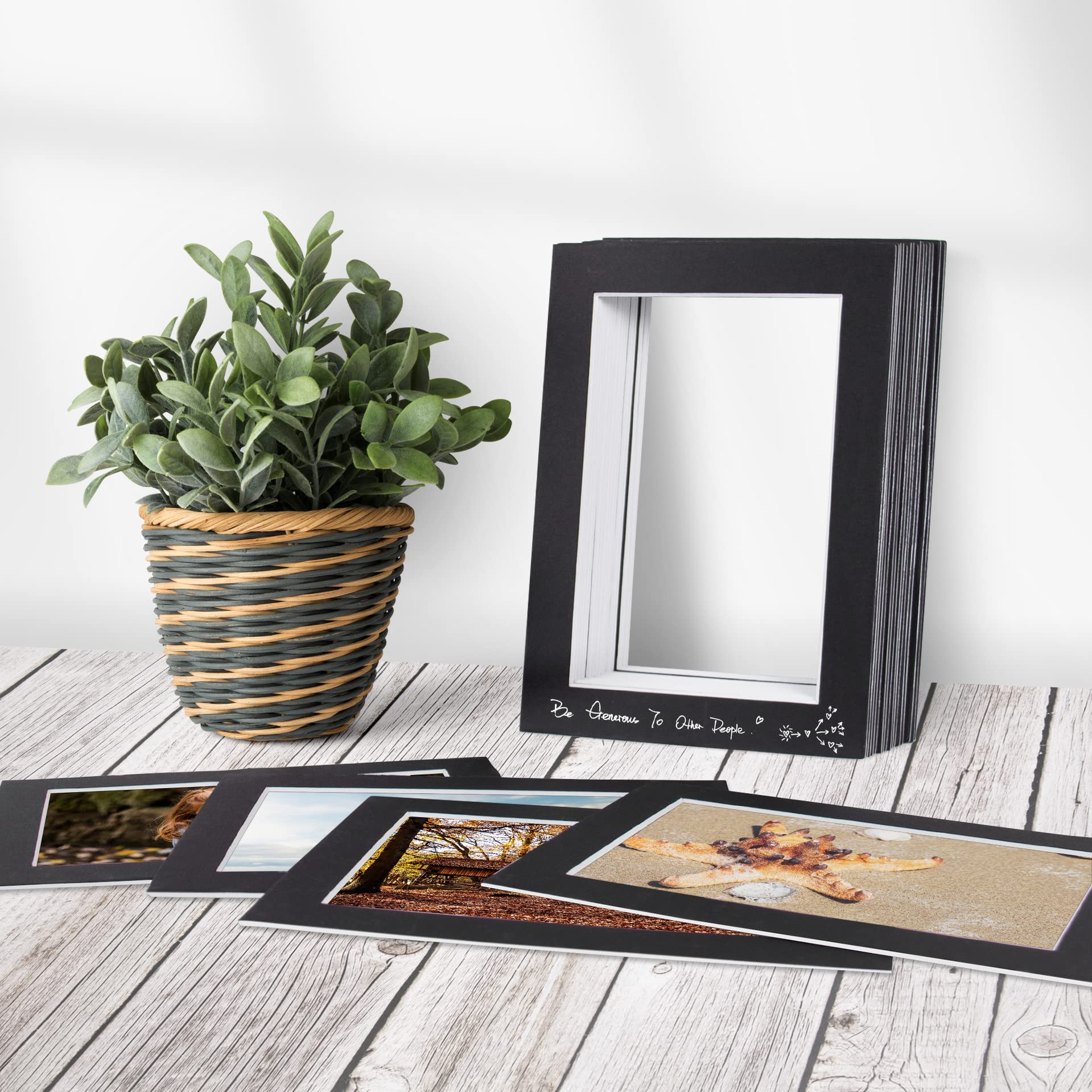 Golden State Art, Pack of 25, Acid-Free Black Pre-Cut 16x20 Picture Mat for 11x14 Photo with White Core Bevel Cut Frame Mattes