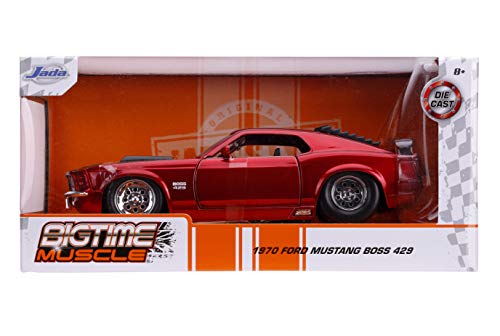 Bigtime Muscle 1:24 1970 Ford Mustang Boss 429 Die-cast Car Candy Red, Toys for Kids and Adults