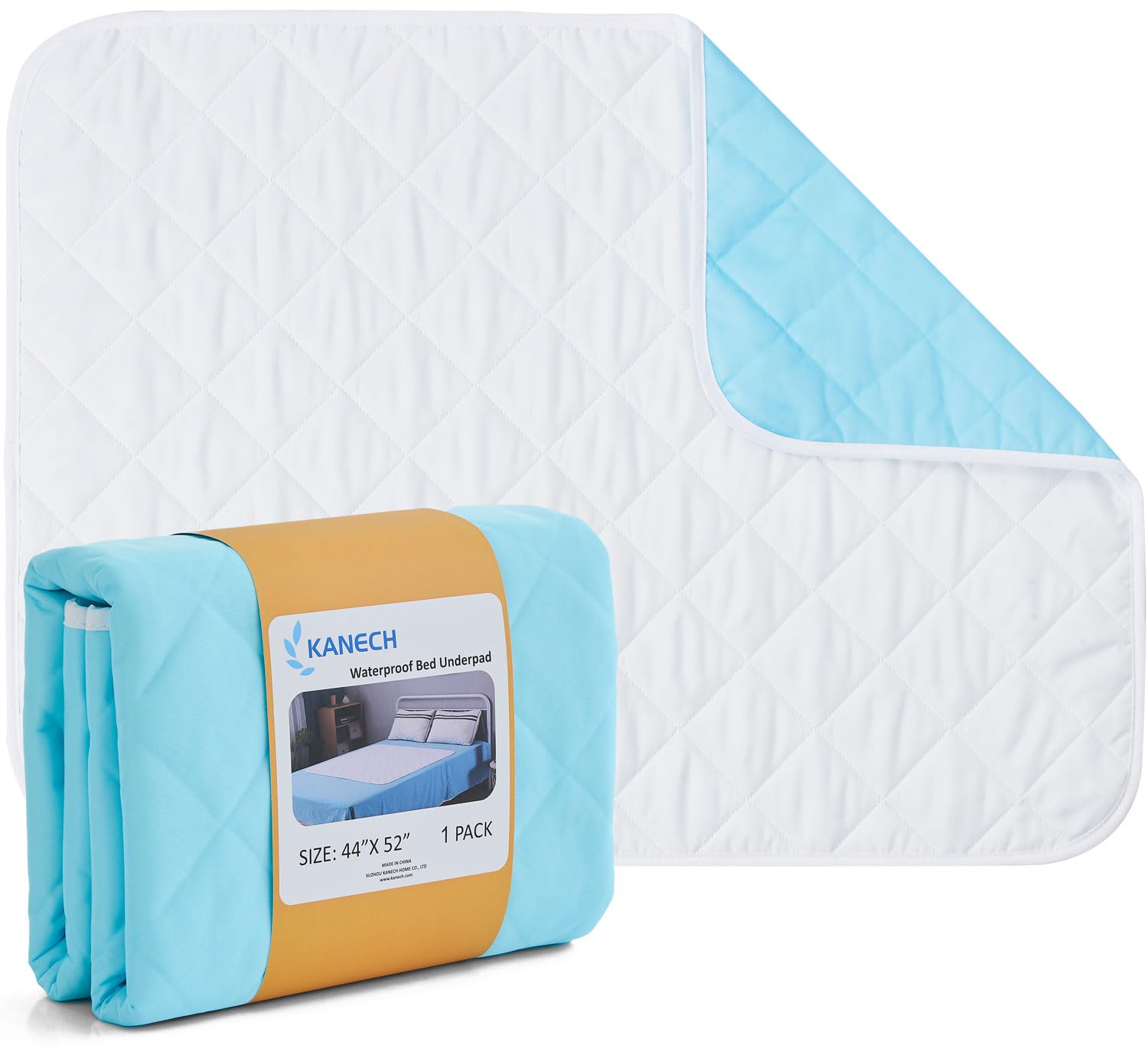 KANECH 44"x52" Large Waterproof Washable Bed Pads for Kids, Adults , Elderly & Pets, Reusable Mattress Protector & Underpads for Bed, Sofa ,Couch ,Floor