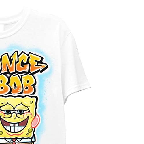 Mens Spongebob Squarepants Classic Shirt - Spongebob, Patrick & Krusty Krab T-Shirt (White, X-Large)