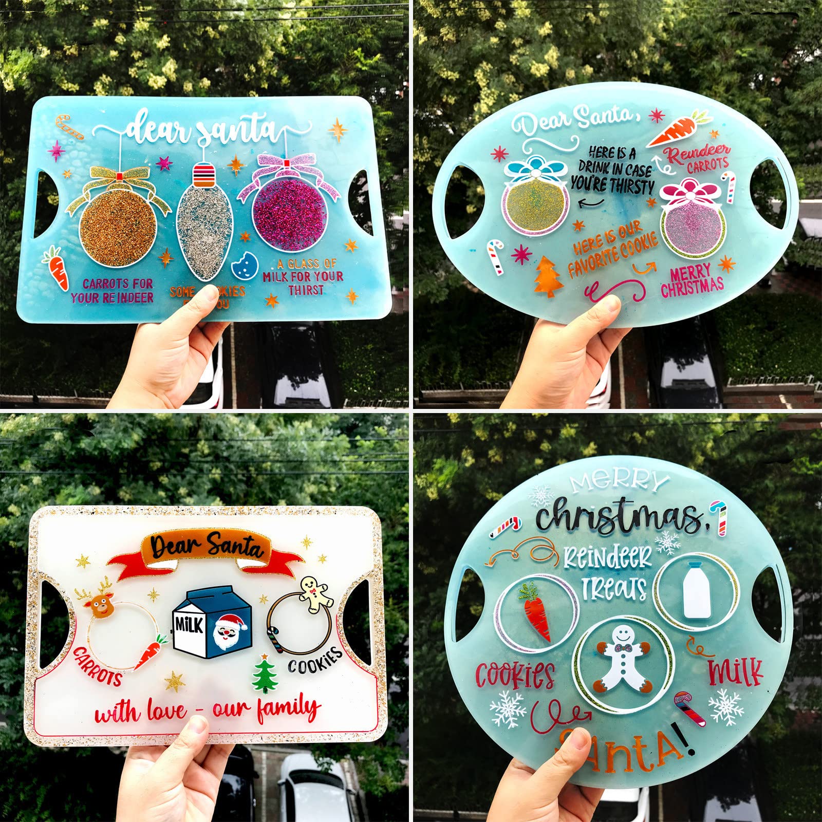 Xidmold Christmas Resin Oval Silicone Mold for Epoxy, Tea, Cookie, Snack Food Tray - Xmas Decorations