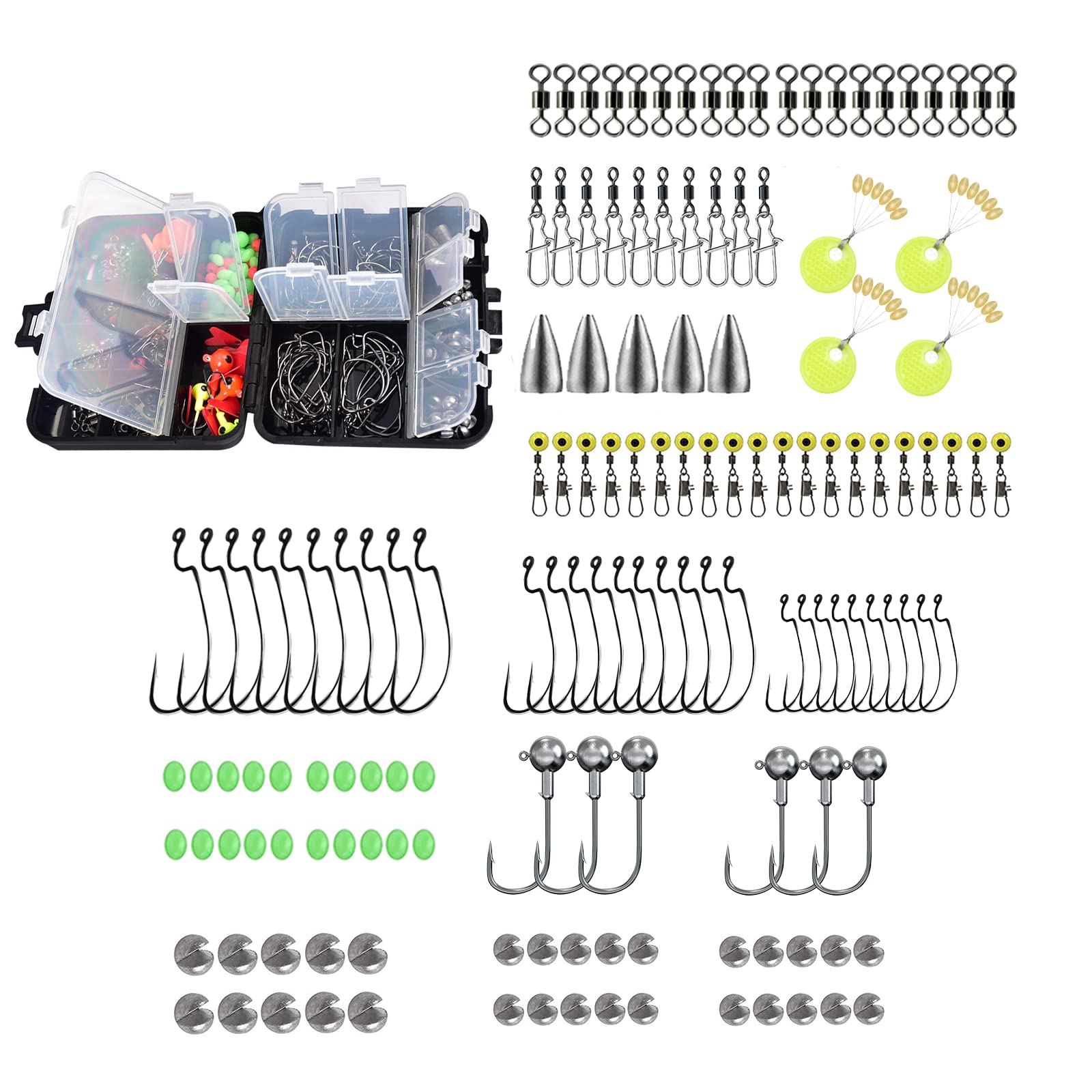 Fishing Pole Combo Set,2.1m/6.89ft 145pcs Fishing Accessories Kit Collapsible Rods Spinning Reel High Speed Reels Fishing line ministoream