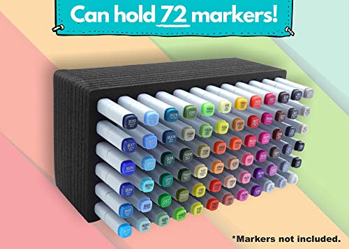 Polar Whale 4 Art Marker Storage Tray Organizers Pen Pencil Brush Storage Design Stand Supply Horizontal Storage Non-Scratch Non-Rattle Washable Compatible with Copic and More Each Holds 72