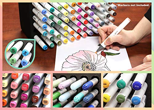 Polar Whale 4 Art Marker Storage Tray Organizers Pen Pencil Brush Storage Design Stand Supply Horizontal Storage Non-Scratch Non-Rattle Washable Compatible with Copic and More Each Holds 72