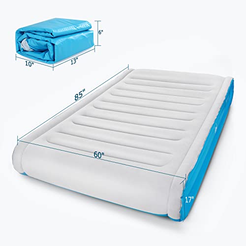 Valwix Queen Air Mattress with Built-in Pump & Pillow, 17'' Height Air Bed w/Supportive Tech, Inflatable Mattress for Home & Travel, 660 LBS Capacity