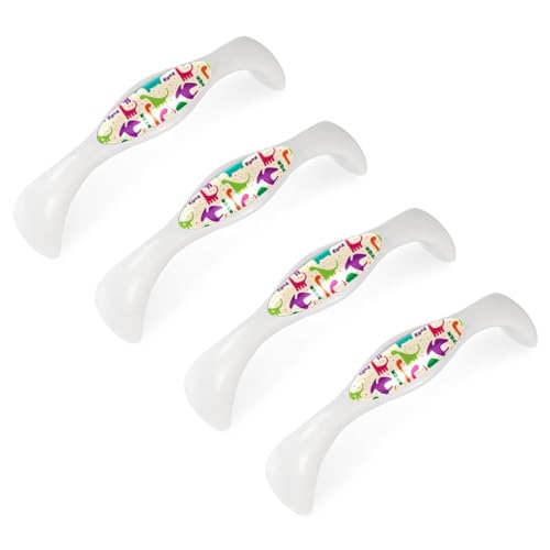 Pull Handle Fence Handle Long Cabinet Handles for Interior, Closet, Drawer, Outdoor, Garage, Dinosaur Pattern