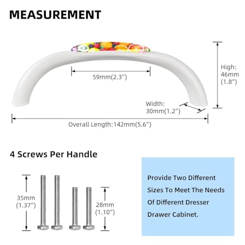 Pull Handle Fence Handle Long Cabinet Handles for Interior, Closet, Drawer, Outdoor, Garage, Lovely Fruit
