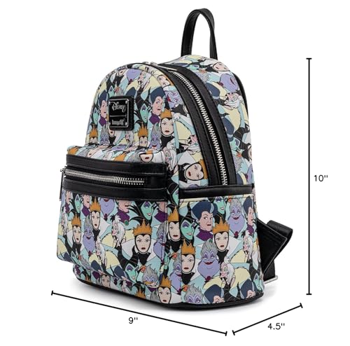Loungefly Disney Villains Mini-Backpack Handbag Maleficent Cruella Ursula Print