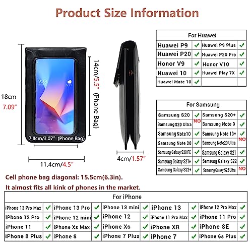 Women's Crossbody handbags Small Black Purse Handbags for Women Classic Shoulder Bag PU Leather Touch Screen Cell Phone Purse Womens Wallet with Adjusted Strap