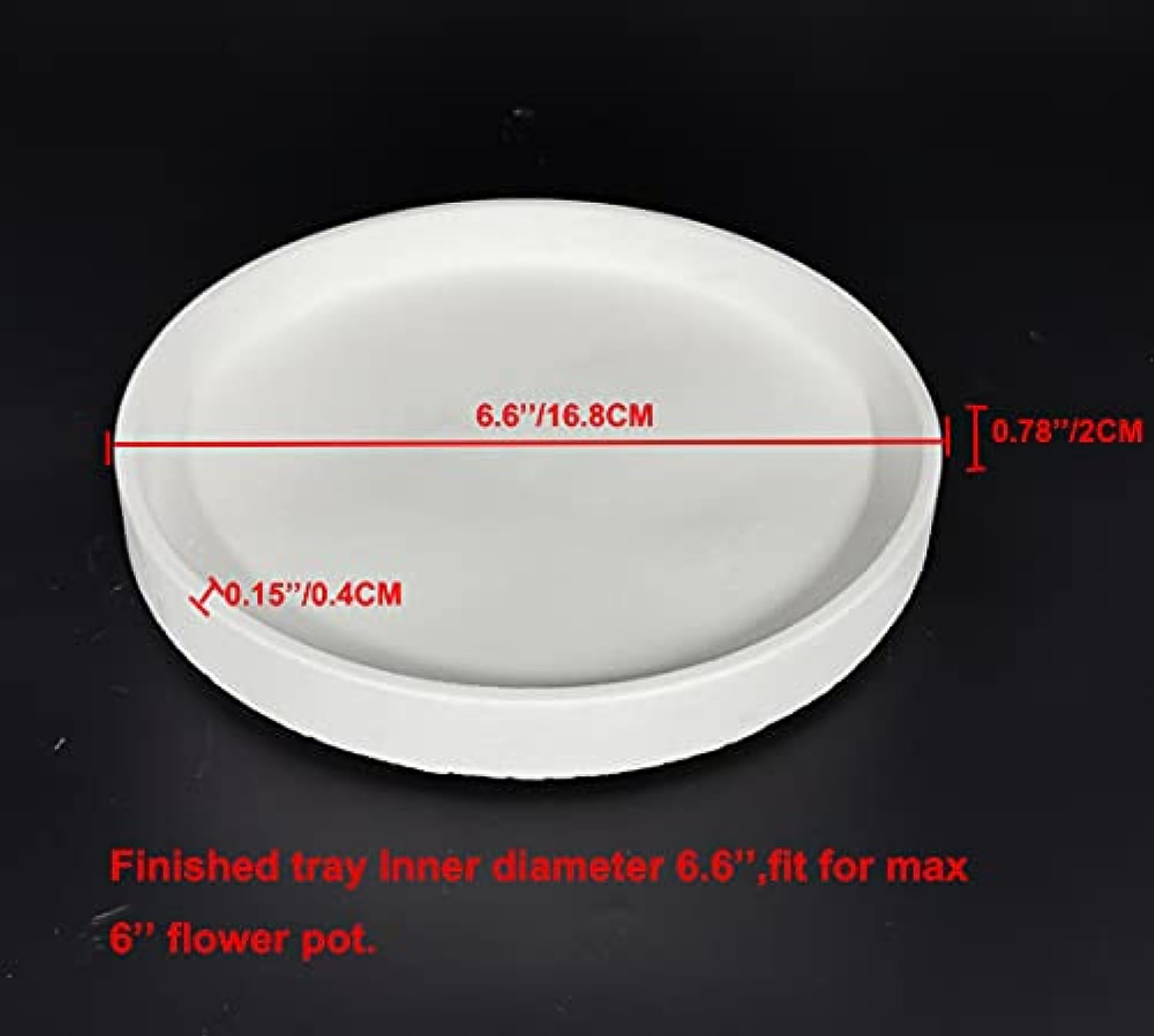 Silicone Tray Mold for Big Round Planter,6'' Plant Saucer Concrete Molds Resin Fruit Tray Mold