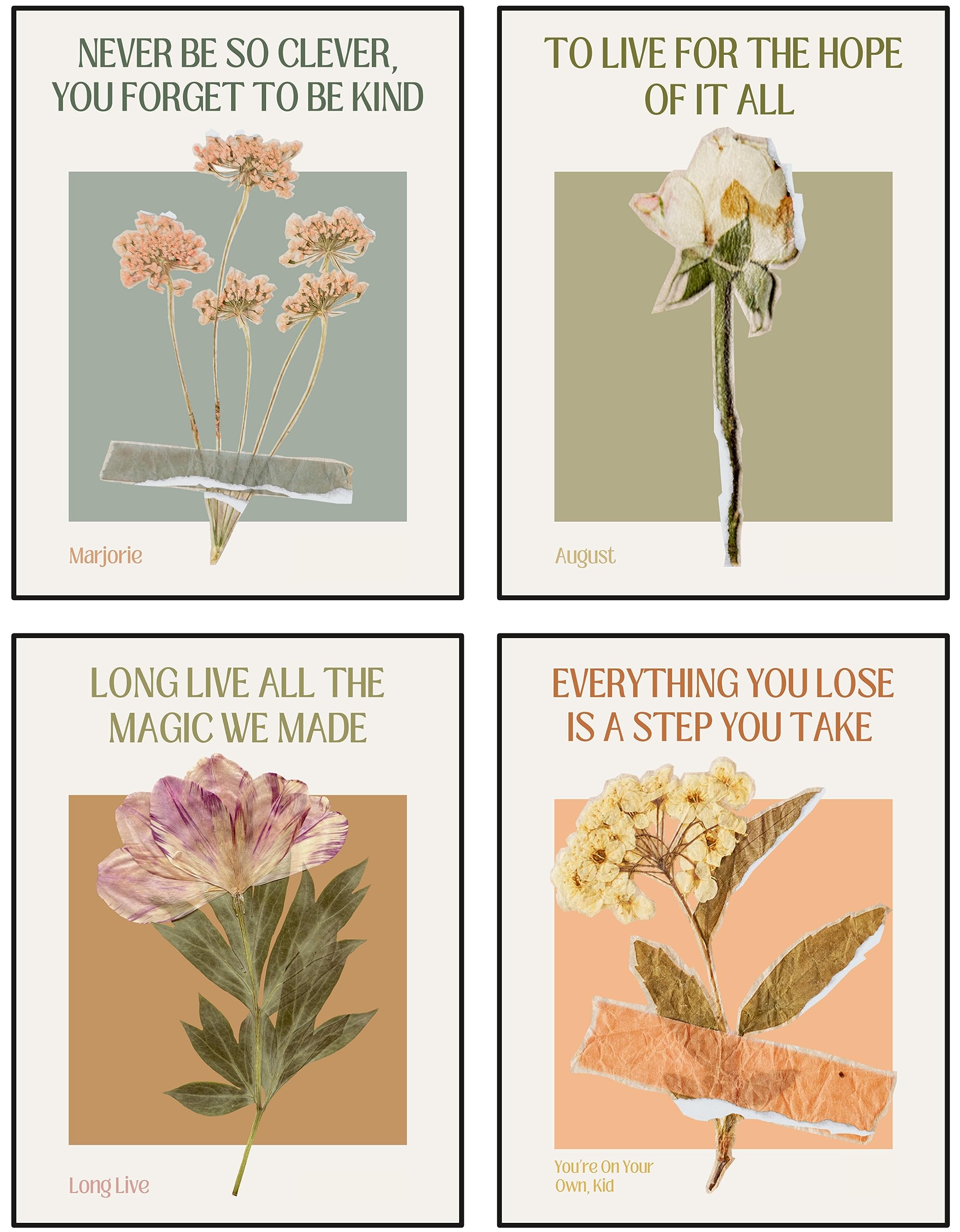 FLOWRA Taylor Poster Music For Walls Music Posters For Room Decor Aesthetic 4 Pcs Vintage poster Album Cover Gifts For Girls Preppy Room Decor Aesthetic Collage UNFRAMED