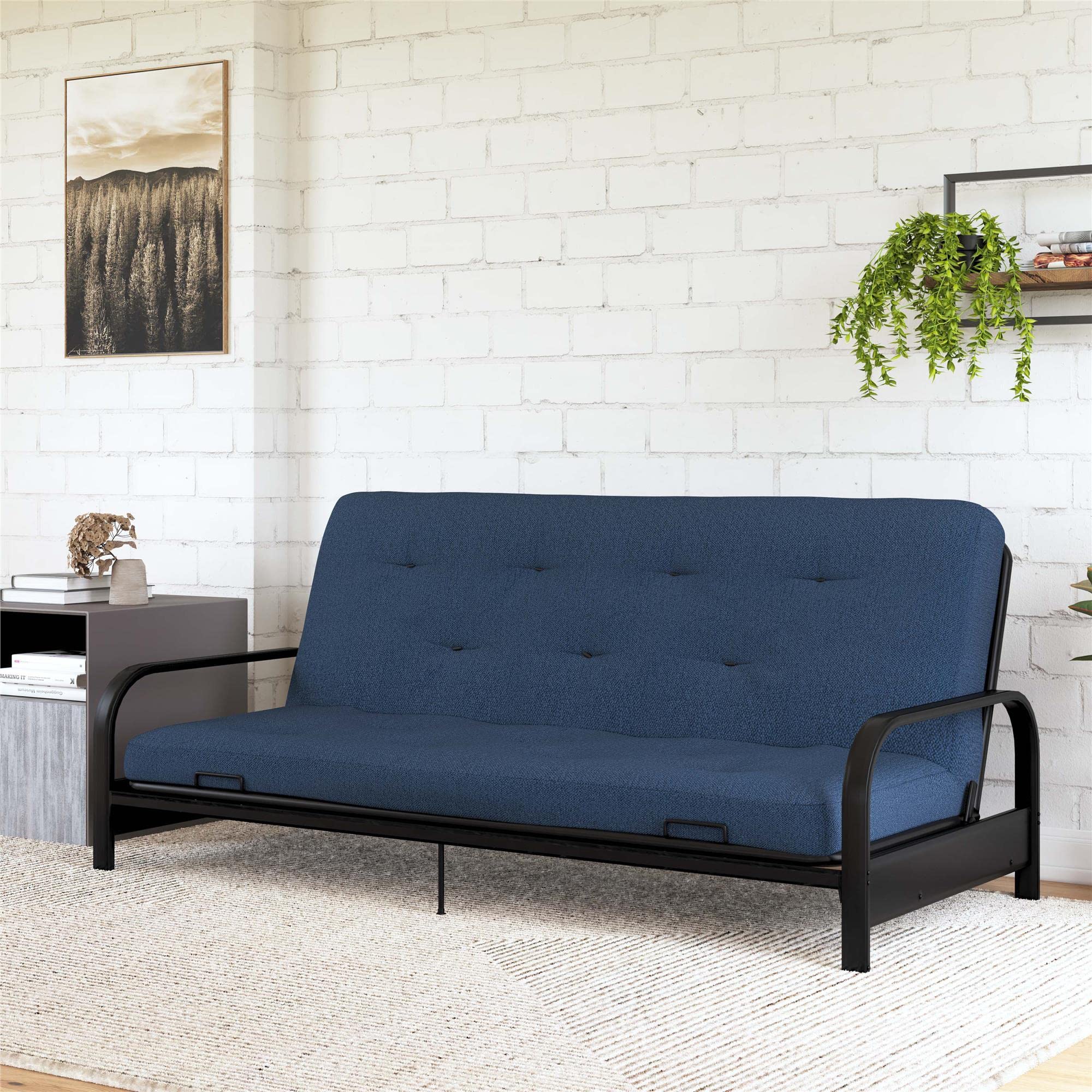 DHP Braga 6" Full Size Microfiber Coil Futon Mattress in Blue