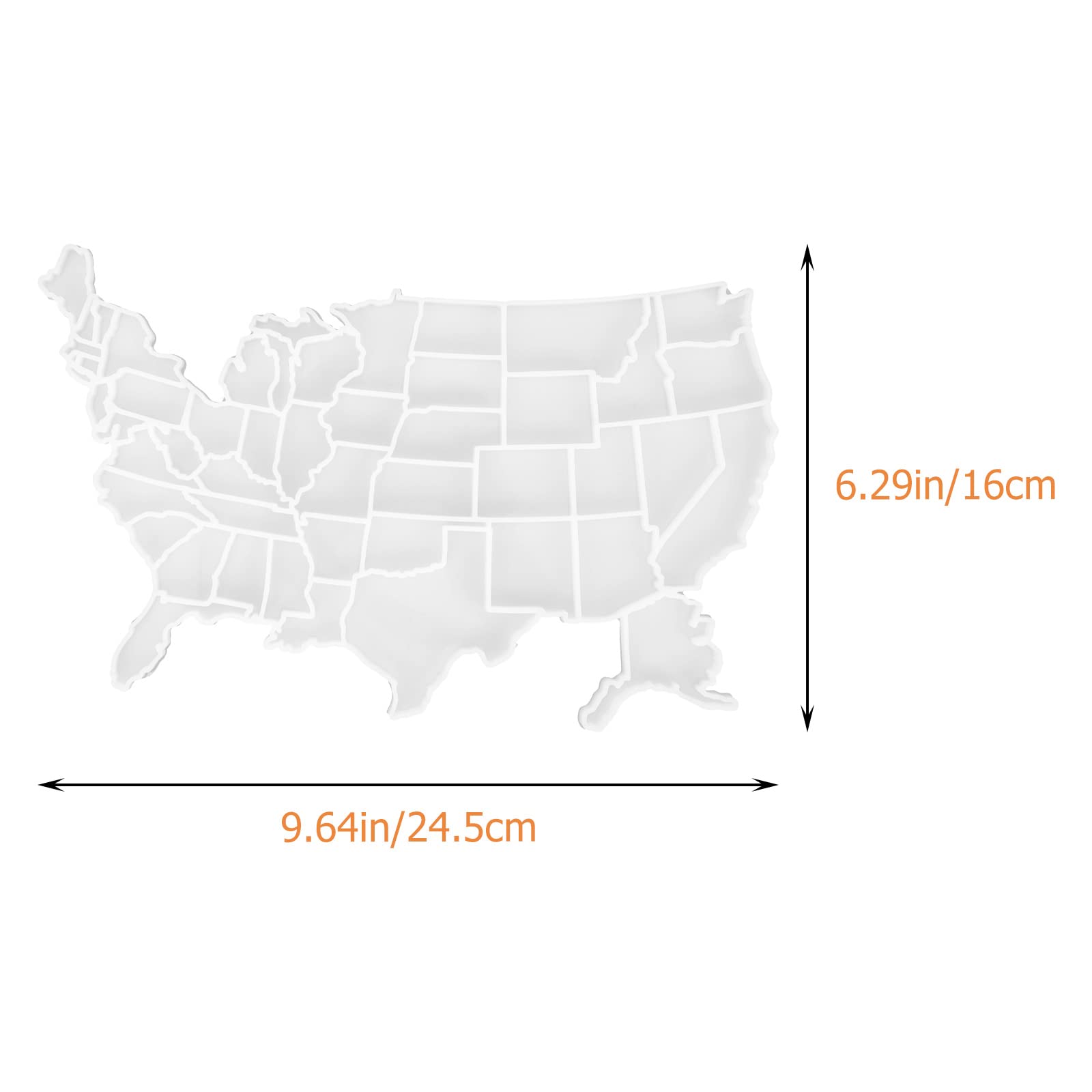 Abaodam United States Of America Silicone Mold US Map Ice Tray Popsicle Tray USA DIY Baking Mold for Christmas Independence Day Election Day