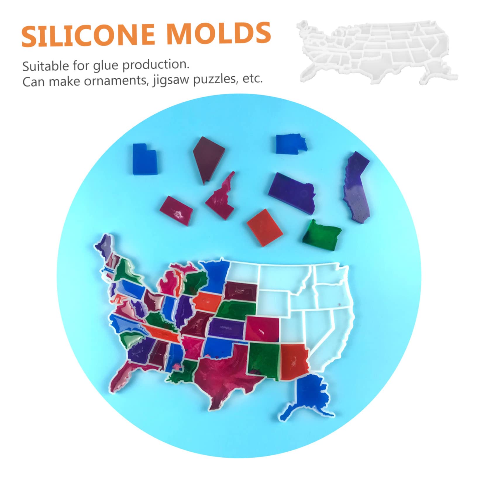 Abaodam United States Of America Silicone Mold US Map Ice Tray Popsicle Tray USA DIY Baking Mold for Christmas Independence Day Election Day