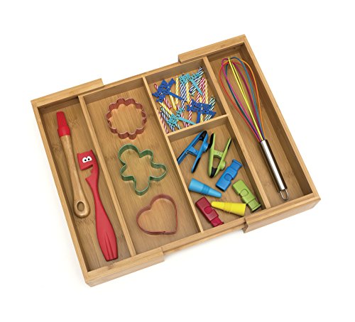 Lipper International 8893 Bamboo Wood Expandable to 17" Gadget Tray and Drawer Organizer