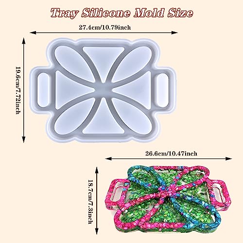 Tray Silicone Molds with Handle Large Resin Tray Moulds Jewellery Organizer Casting Mold Craft Making Supplies Epoxy Resin Casting Mold for DIY Resin Craft Fruit Tray Home Decor (Square)