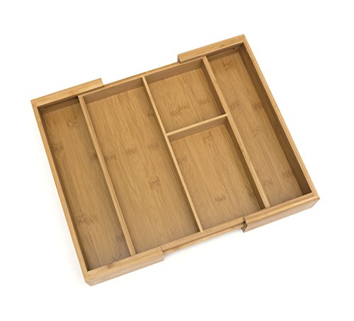Lipper International 8893 Bamboo Wood Expandable to 17" Gadget Tray and Drawer Organizer