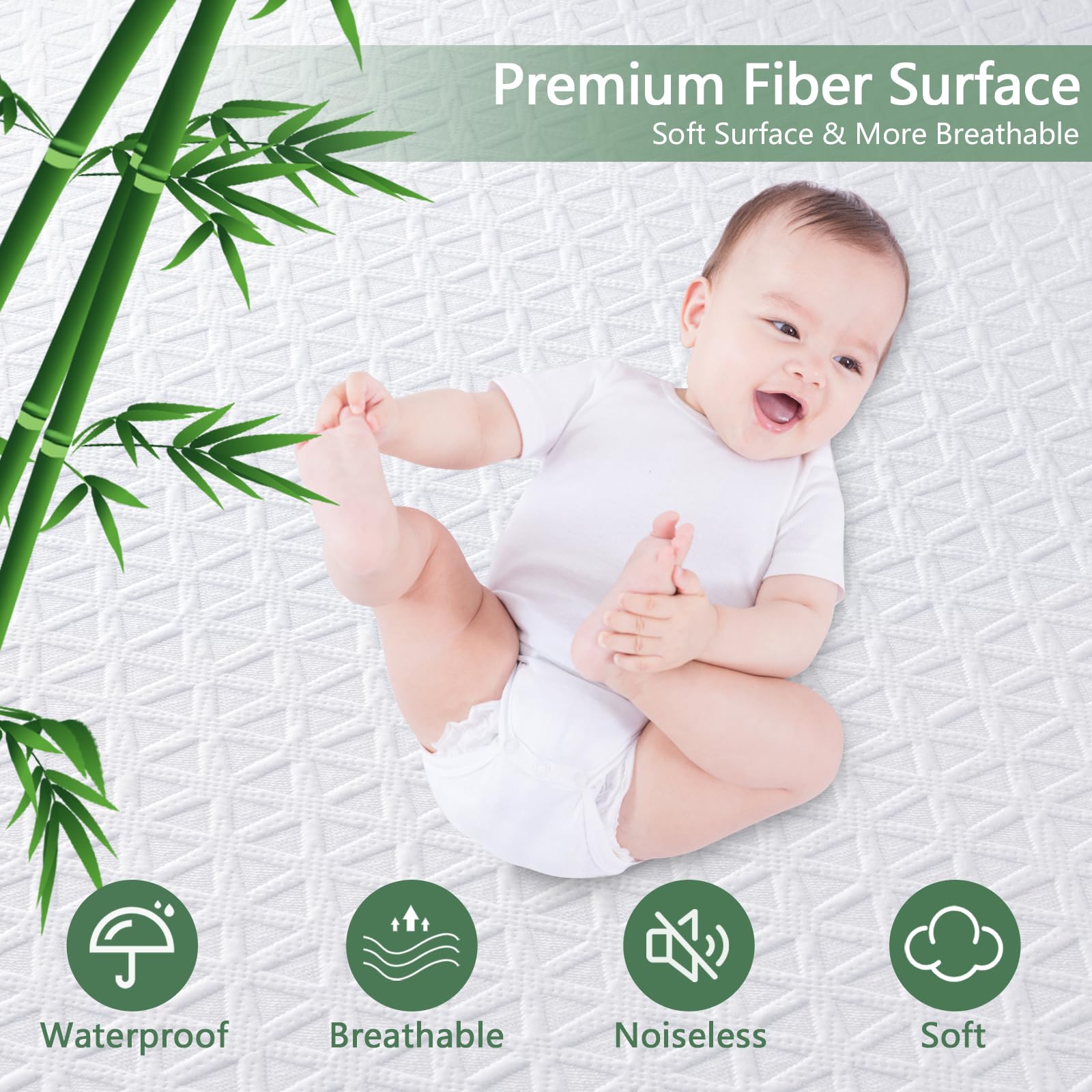 Premium 100% Waterproof Mattress Protector King Size, Breathable Bed Cover 3D Air Fabric Cooling Mattress Pad Cover Smooth Soft Noiseless Washable, 8''-21'' Deep Pocket