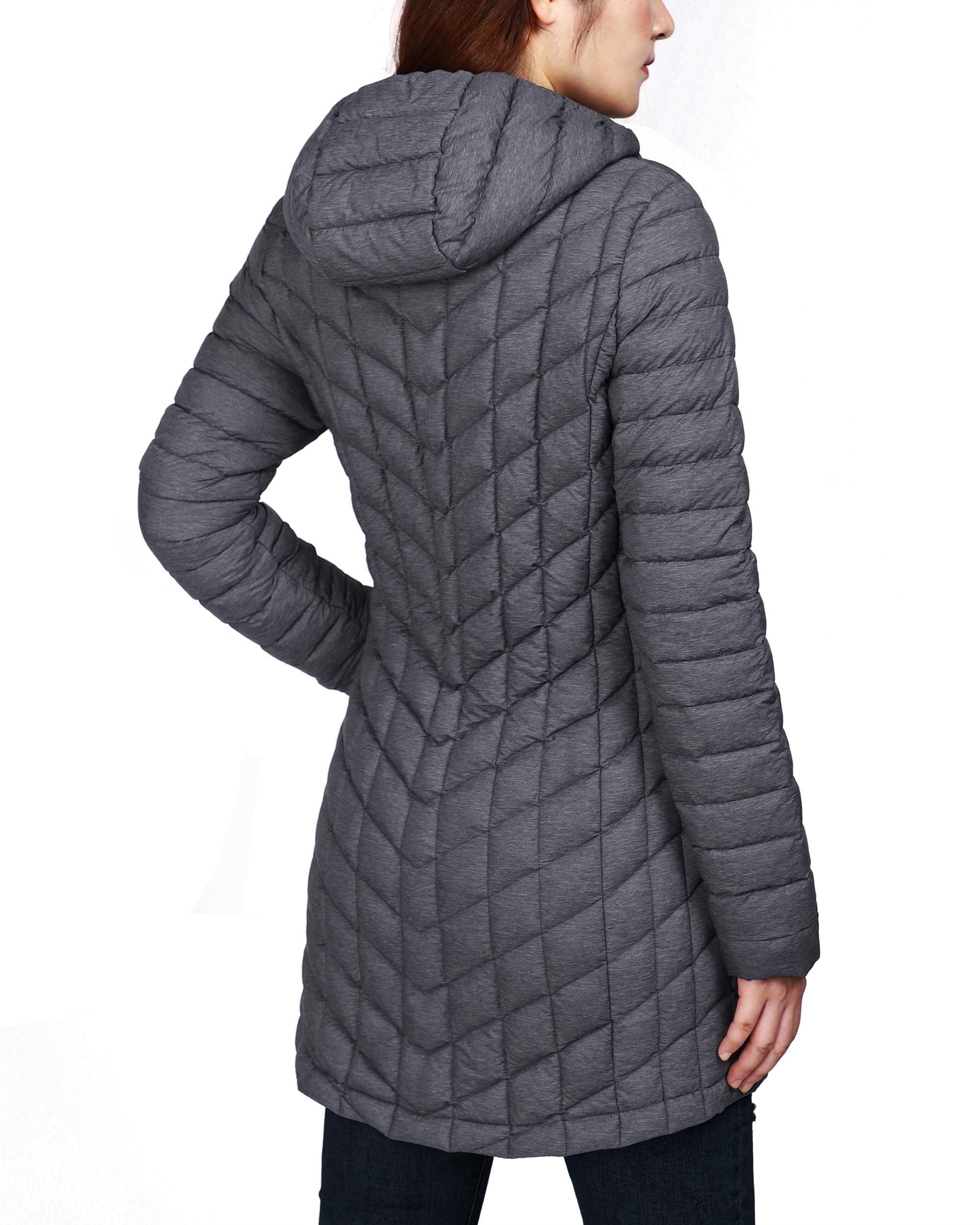Outdoor Ventures Women's Maryan Hooded Ultra Lightweight Warm Thermolite Long Puffer Coat