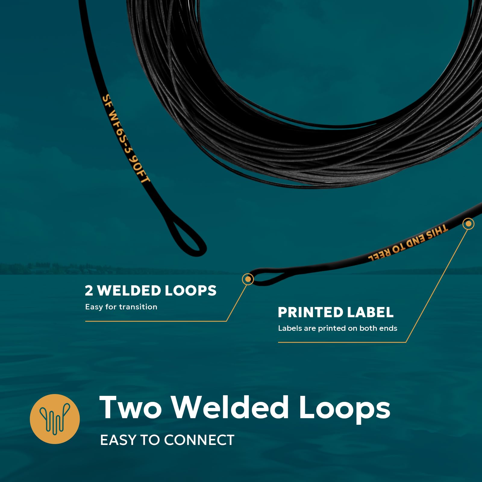 SF Full Sinking Fly Fishing Line Weight Forward Taper Fly Line for Freshwater WF5S 90FT IPS3