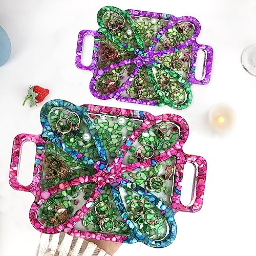 Tray Silicone Molds with Handle Large Resin Tray Moulds Jewellery Organizer Casting Mold Craft Making Supplies Epoxy Resin Casting Mold for DIY Resin Craft Fruit Tray Home Decor (Square)