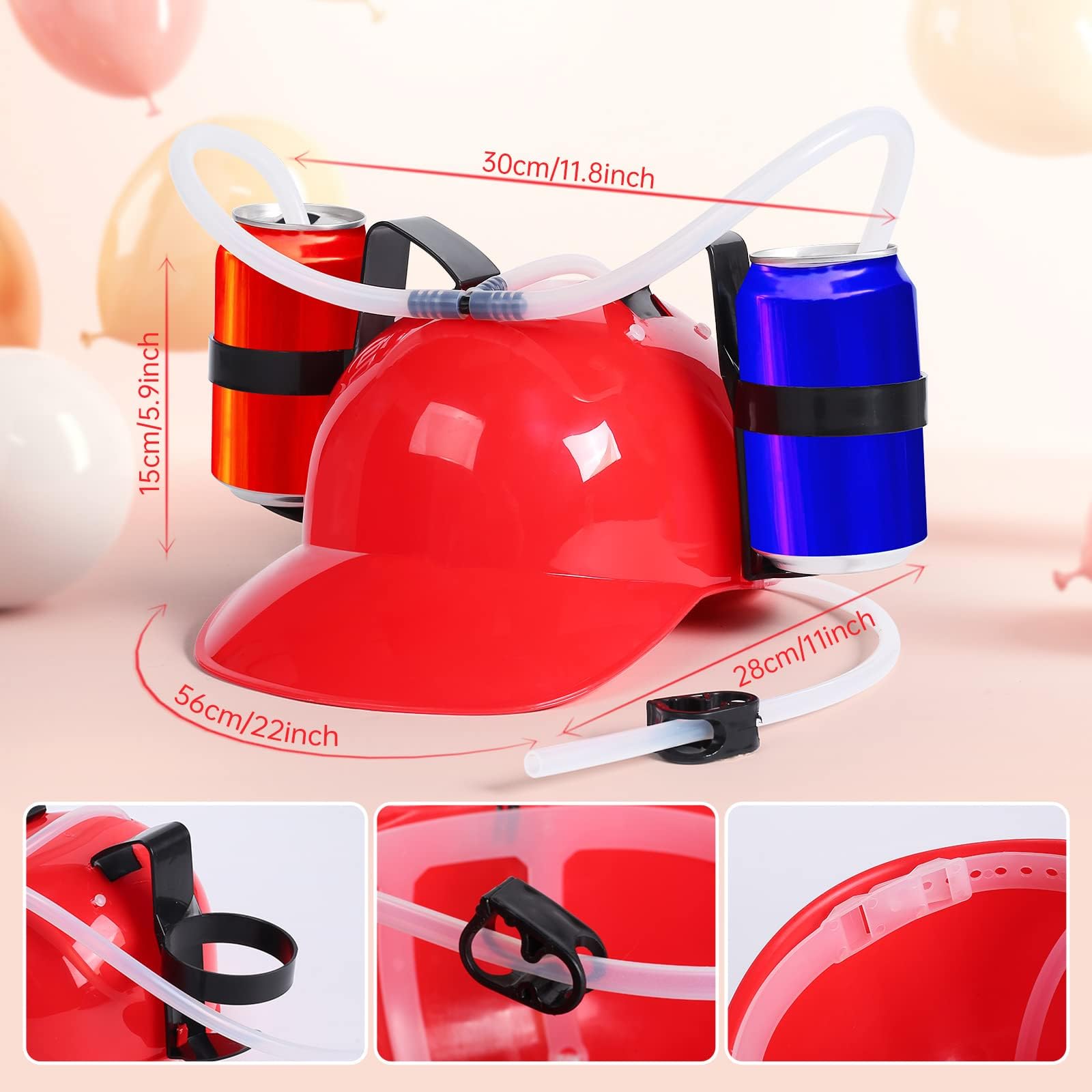 Bachelor Party drinkin hat, 2 Pack Funny Hats for men, Bier hat with Straws, Perfect Bier Helmet for Party Games, Unique Party Accessories for adult