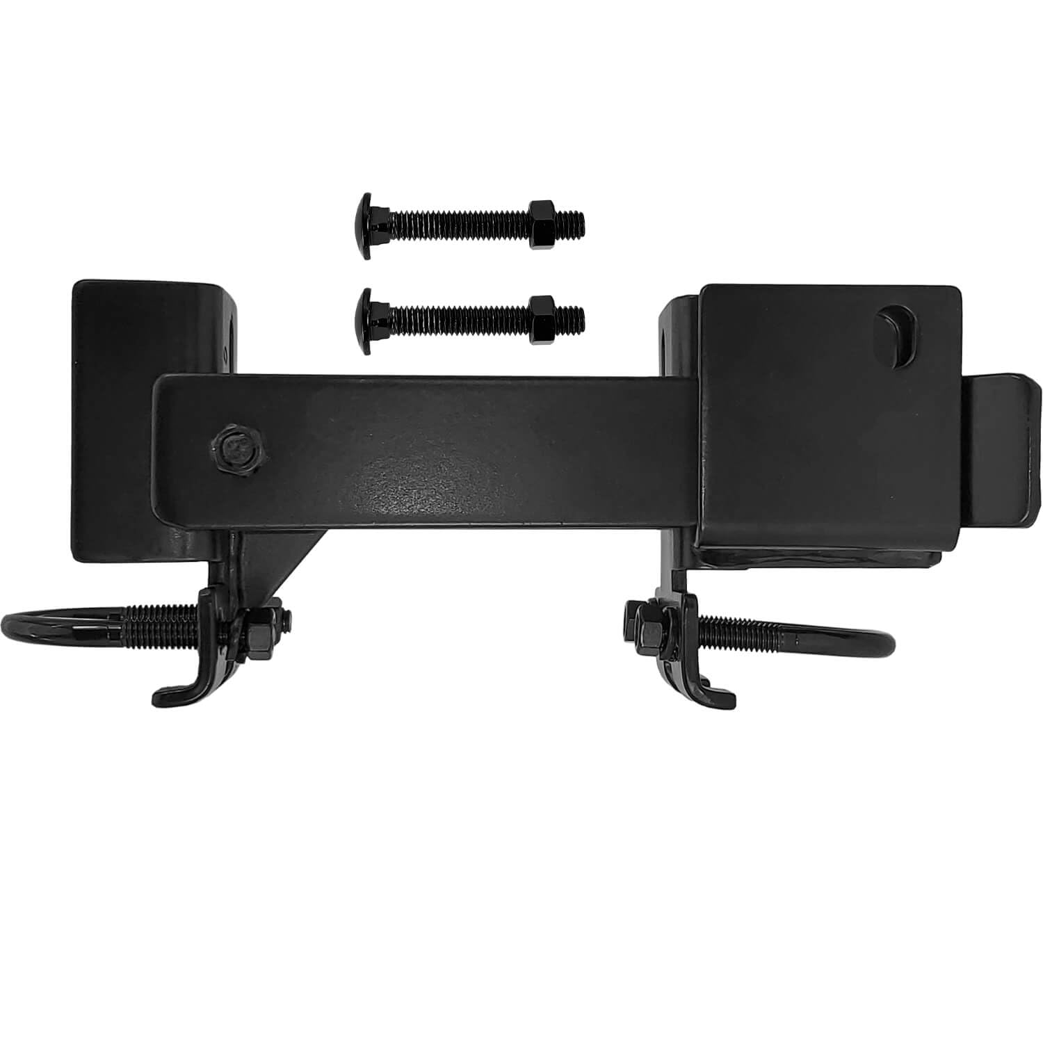 Black Chain Link Commercial Strong Arm Double Gate Latch - Latches Two Gates Together Without The Need of a Drop Rod - Chain Link Double Gate Latch for 1-5/8" Thru 2" Gate Frames