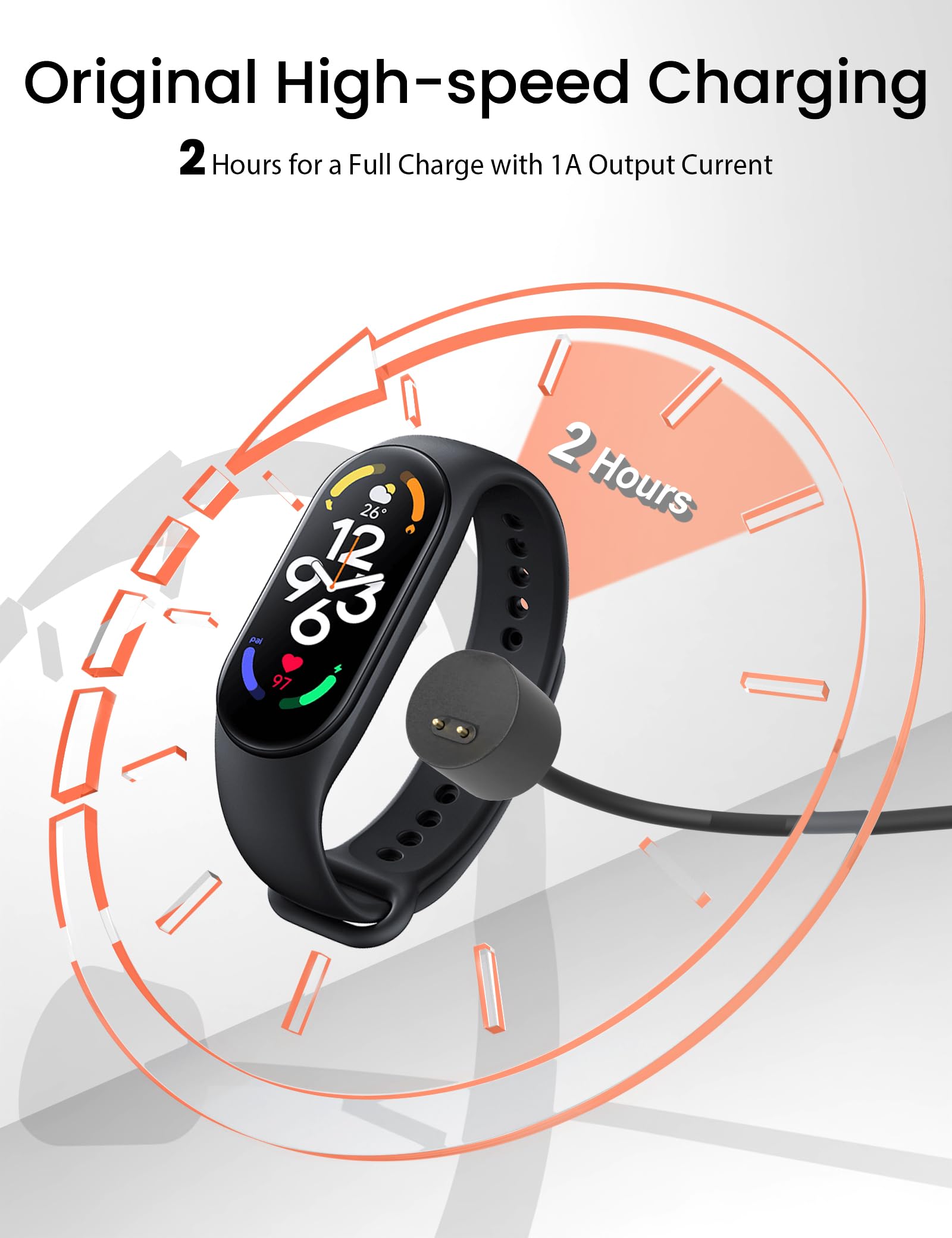 Sinoacc (2-Pack Charger Compatible with Xiaomi Band 7/Band 6/Band 5,USB Magnetic Charging Cable for Amazfit Band 5 Fitness Tracker