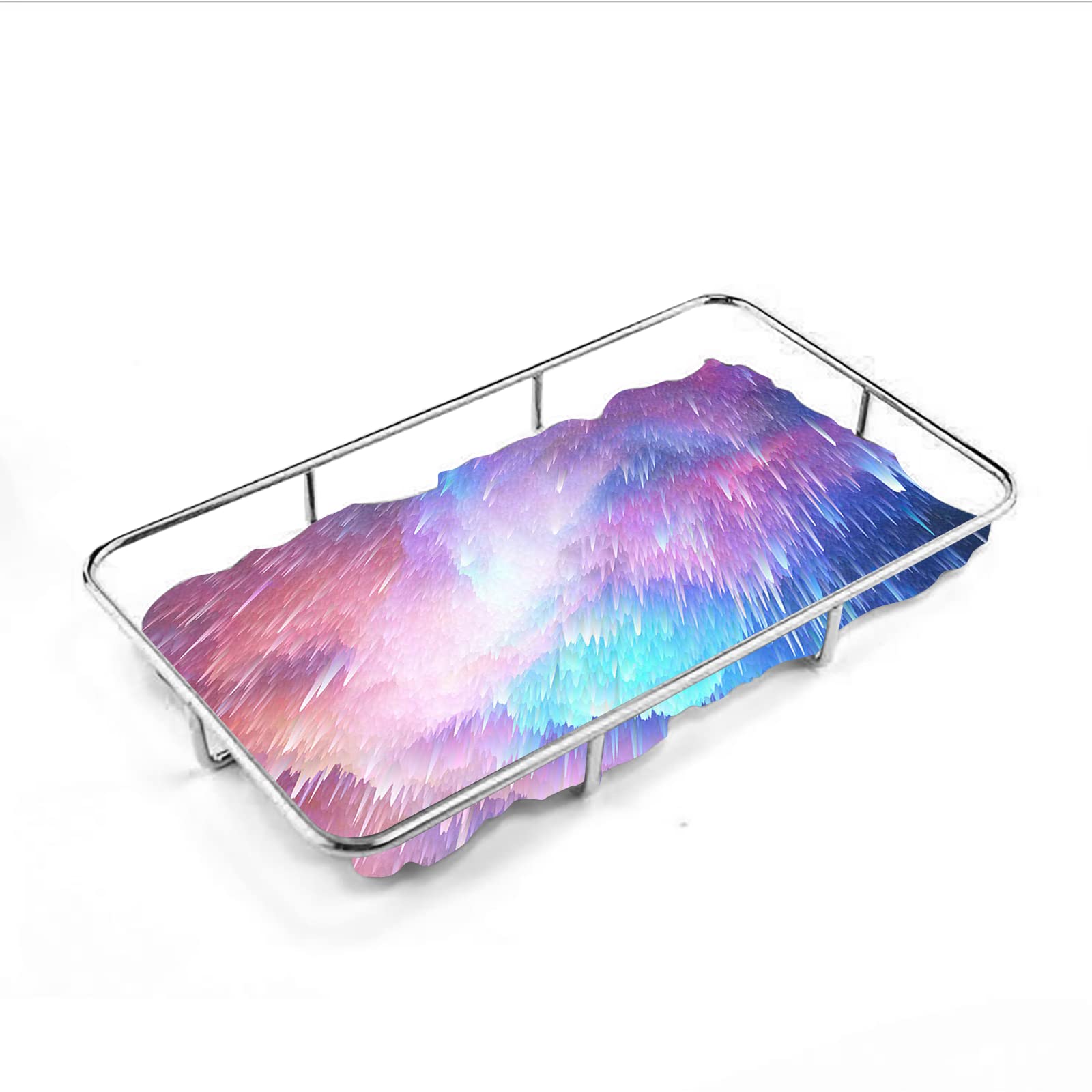 3 Pieces Large Tray Silicone Resin Molds Epoxy Resin Geode Tray Mold with Gold & Silver Handles, Resin Silicone Tray Molds for Large Serving Rectangle Shape Handle Board
