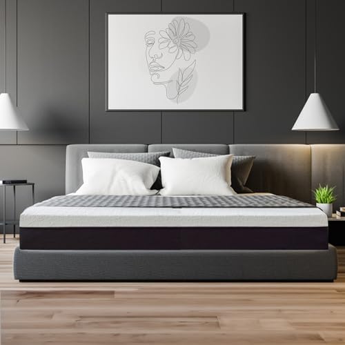 SERENITY HOME 12 inch Full Size Mattress Memory Foam Mattress with Ventilated Cooling Gel Foam| Stress Relief Mattress Full Size Bed | Full Mattress in a Box | Medium Firm | Full | 12 Inches, White
