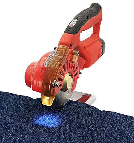 Hercules RK-BAT-100 5-Speed Cordless Electric Rotary Cutter for Cloth, Leather, Natural and Synthetic Fabrics – 4 Inch Single & Multi-Layer Round Knife Cutting Machine