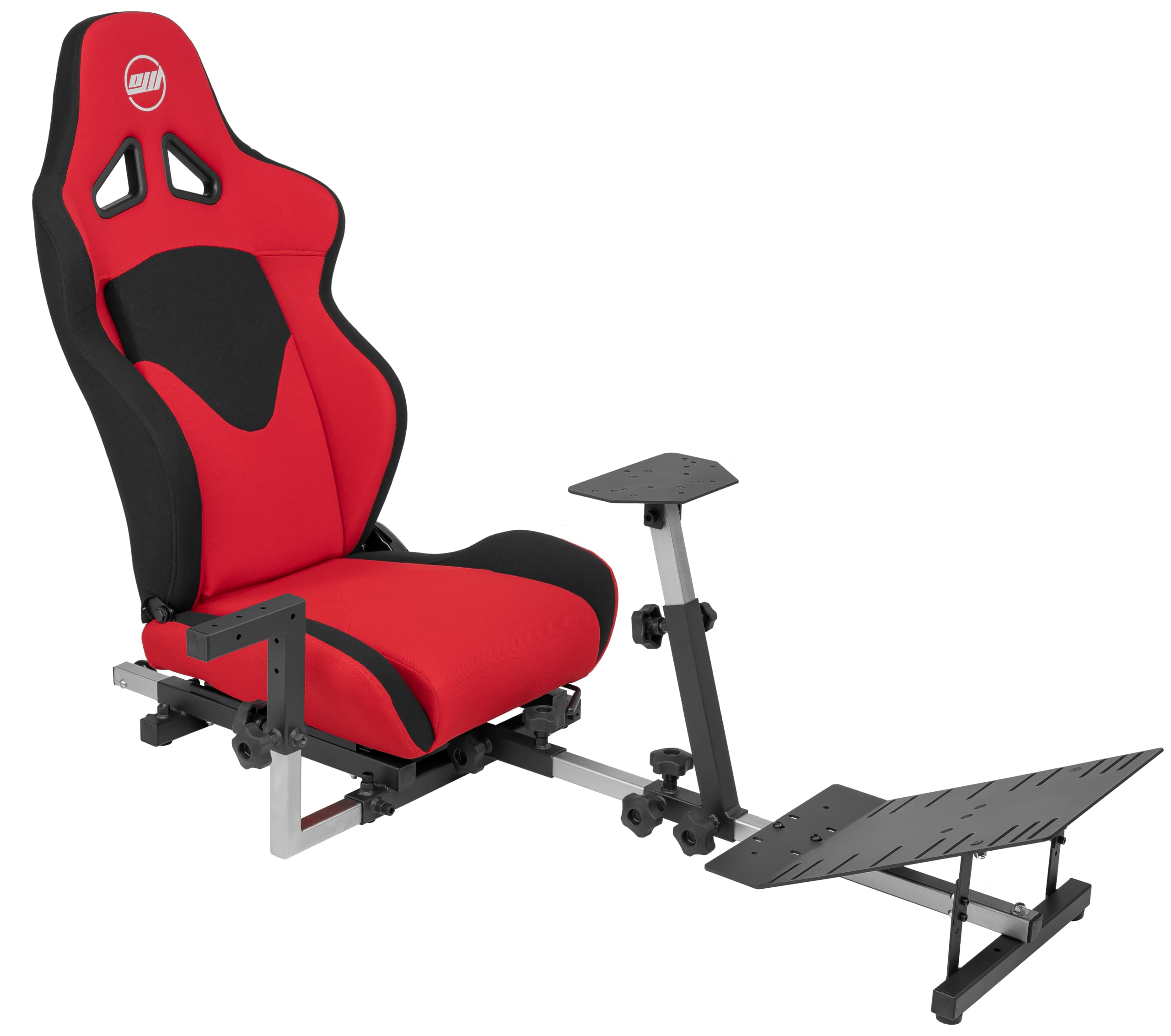 OpenWheeler GEN3 Racing Wheel Simulator Stand Cockpit, Red Seat. Compatible With Logitech G923 | G29 | G920 | Thrustmaster | Fanatec Wheels | Xbox One, PS4, PC Platforms
