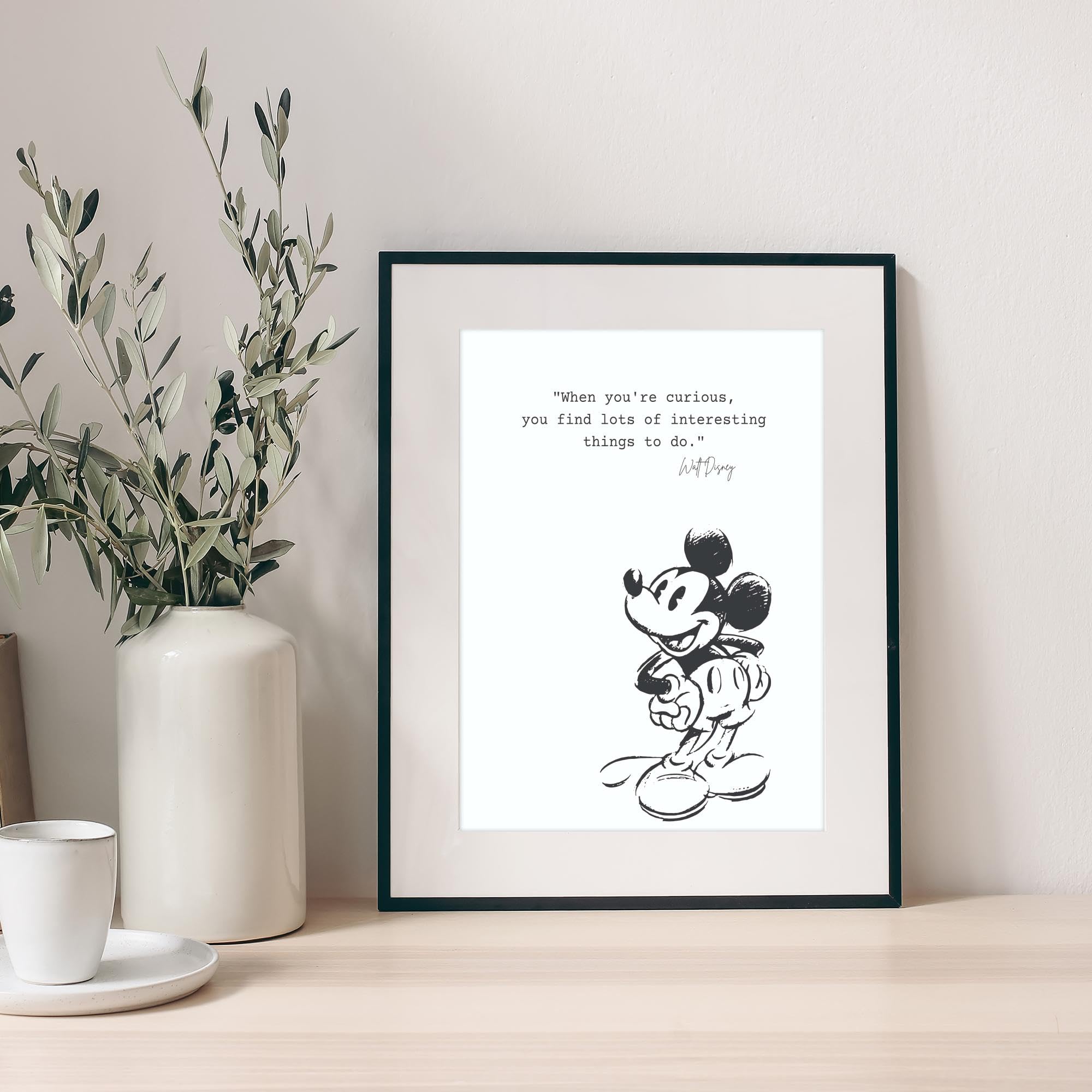 BigWig Prints Mickey Mouse Wall Decor - Mickey Mouse Wall Art Quotes, Nursery Decor Pictures, Motivational Inspirational Room Decoration Posters, Bathroom Art Classroom - Unframed 3 Pack (8x10)