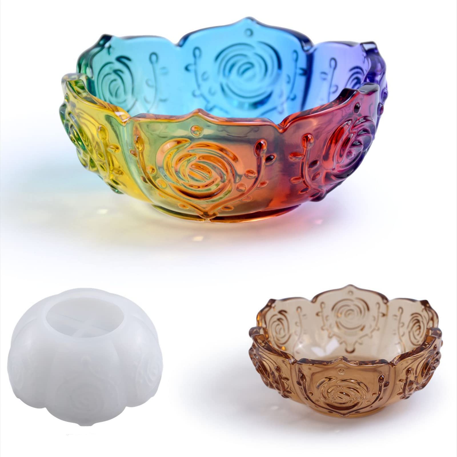 Lotus Storage Bowl Silicone Mold Concrete Flower Pot Silicone Mold Succulent Planter Vase Mold Bowl Dish Tray Mold Plaster Epoxy Resin Mold