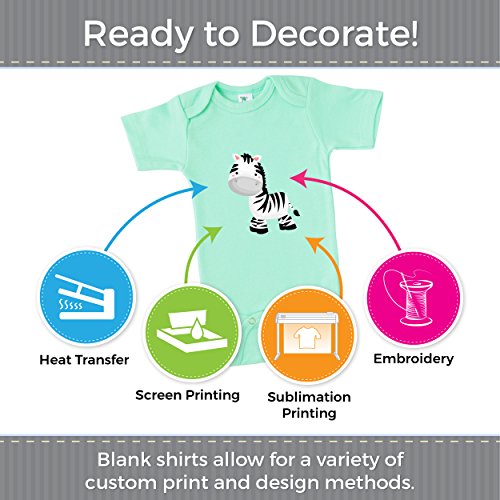 Laughing Giraffe Baby Blank Short Sleeve Unisex Onesie Bodysuit (3-6 Months, Heather Gray)