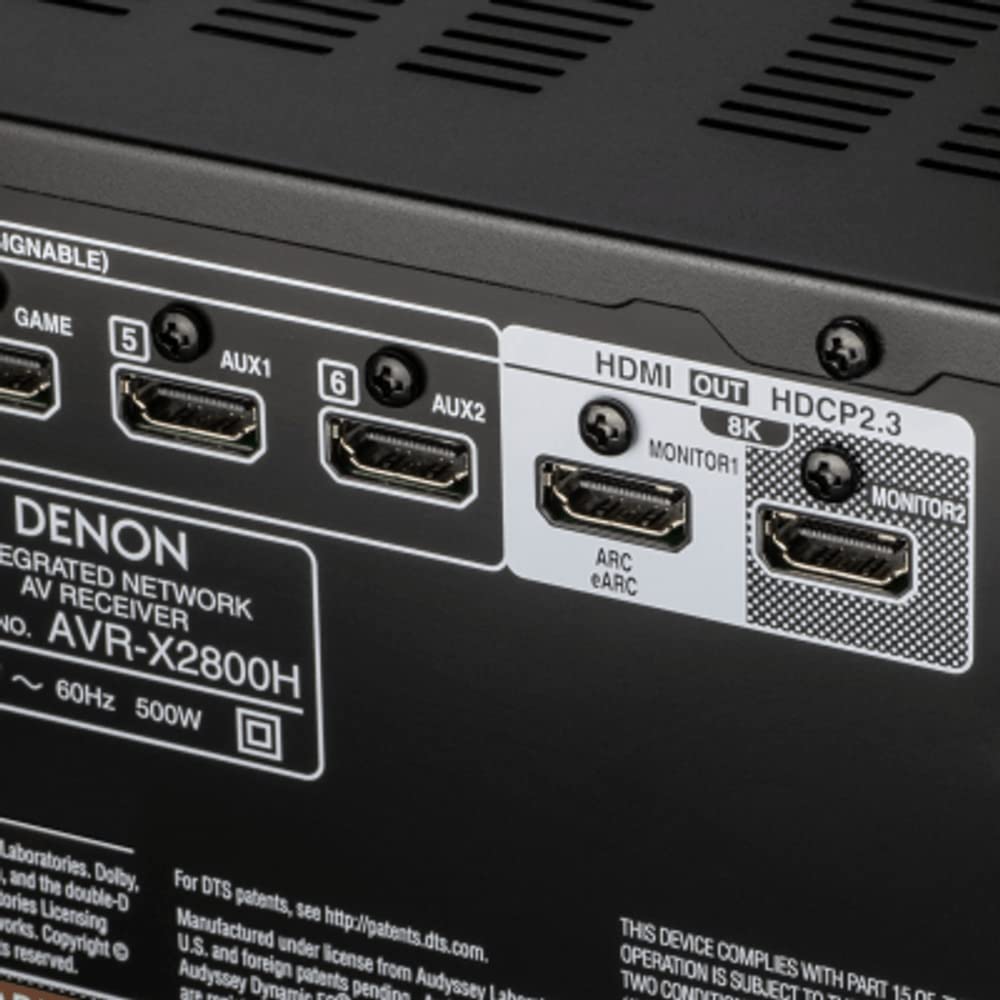 Denon AVR-X2800H 7.2 Ch Receiver - 8K UHD Home Theater AVR (95W X 7), Wireless Streaming via Built-in HEOS, Bluetooth & Wi-Fi, Dolby Atmos, DTS Neural:X & DTS:X Surround Sound