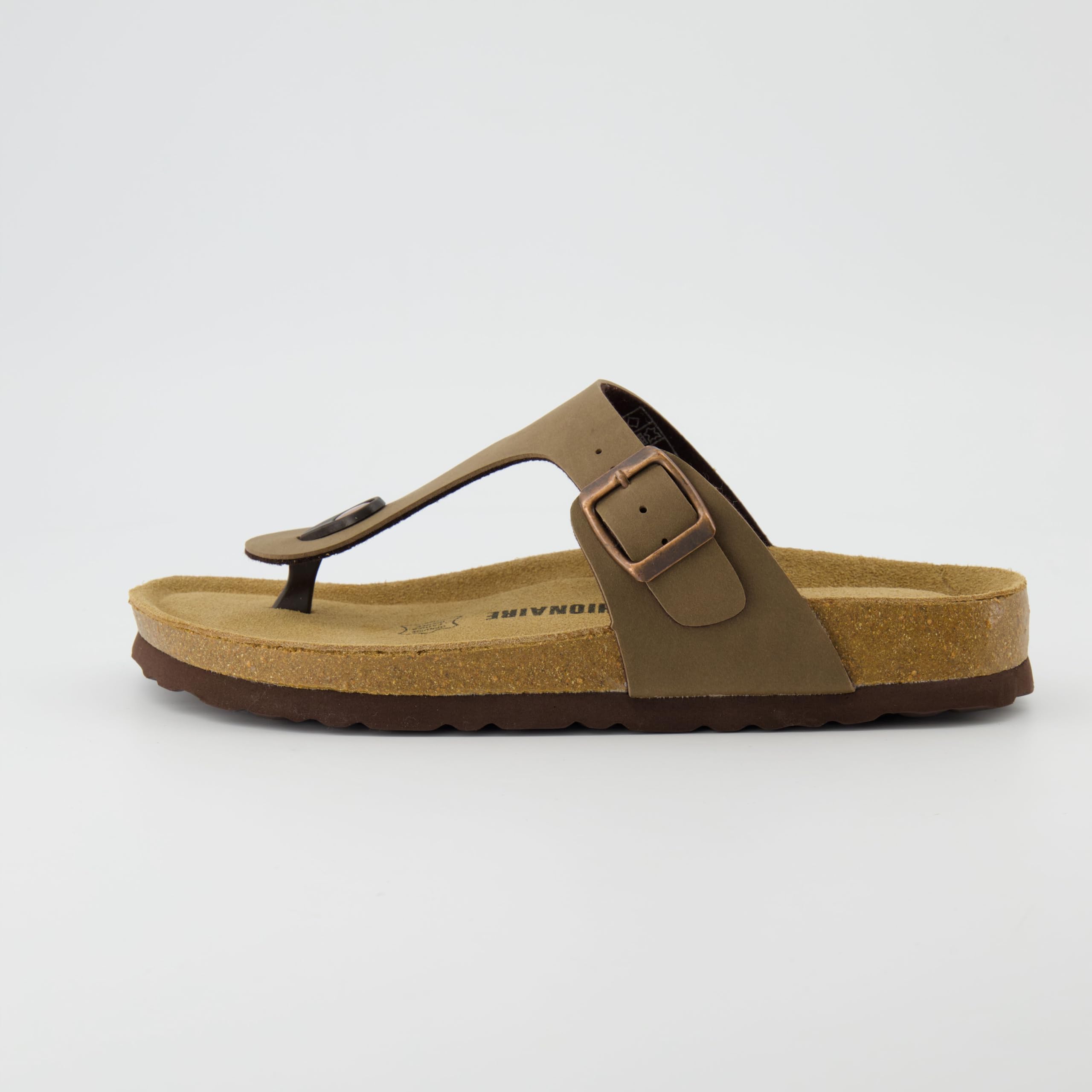CUSHIONAIRE Women's Leah Cork Footbed Sandal With +Comfort, Brown 9